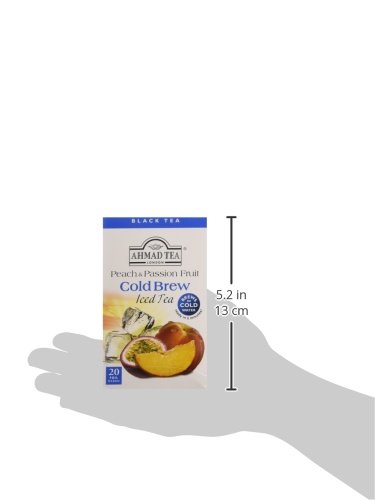 Ahmad Tea Black Tea, Cold Brew Peach and Passion Fruit Teabags, Iced Tea, 20 ct (Pack of 6) - Caffeinated and Sugar-Free