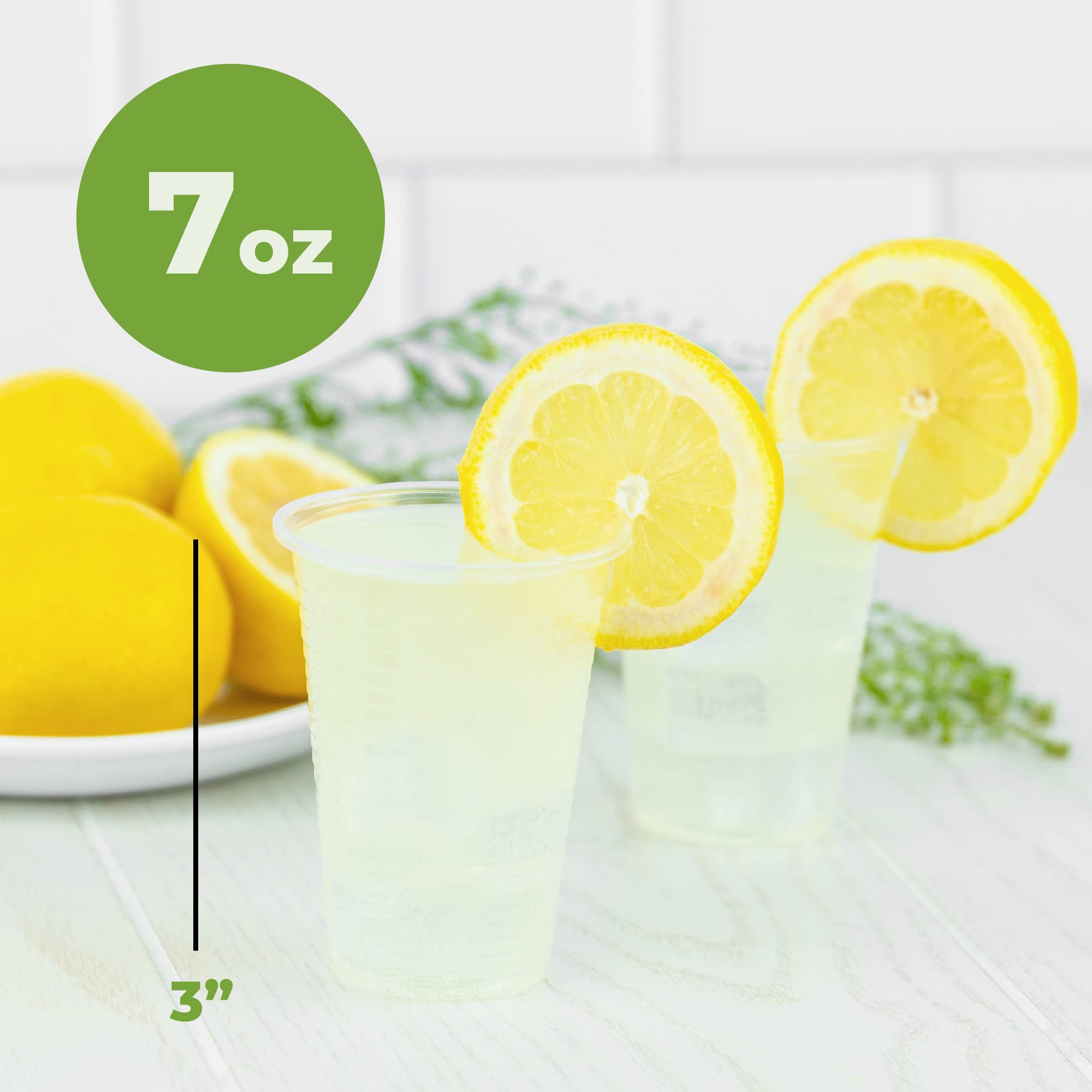 7 oz Clear Plastic Cups β Disposable Cups for Parties, Picnics, BBQ and Events Perfect for Cold Drinks Great Value for Home and Commercial Use Translucent Design (300)