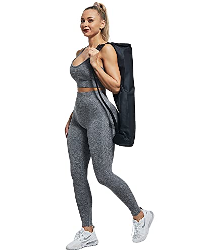 CHRLEISURE Butt Lifting Workout Leggings for Women, Scrunch Butt Gym Seamless Booty Tight (Dark Gray, M)