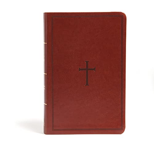 CSB Large Print Personal Size Reference Bible, Brown LeatherTouch, Indexed, Red Letter, Presentation Page, Cross-References, Full-Color Maps, Easy-to-Read Bible Serif Type