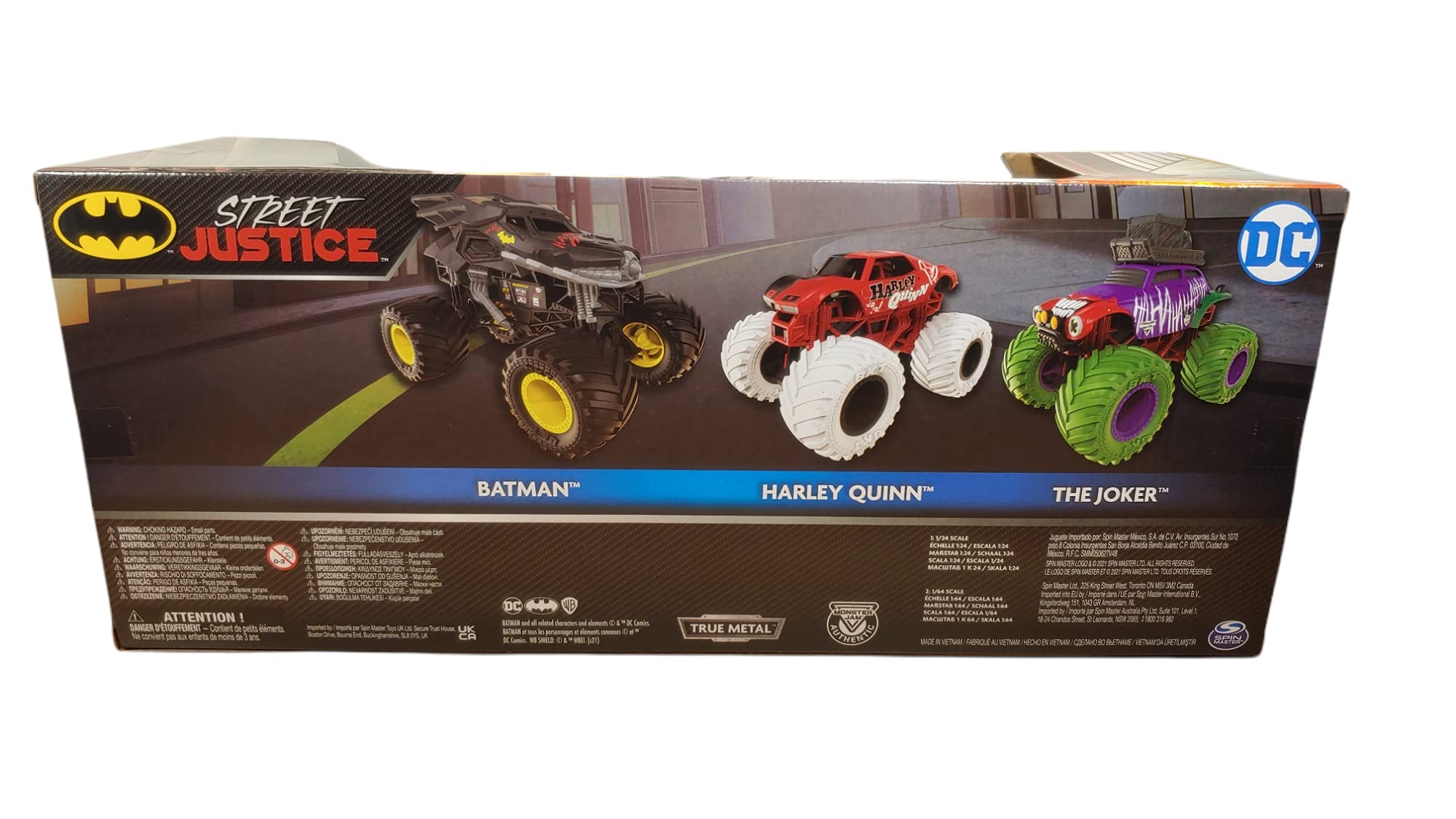 DieCast Monster-Jam Street Justice, 3 Pack (Batman, Harley Quinn, Joker) Target Exclusive!, 6056540