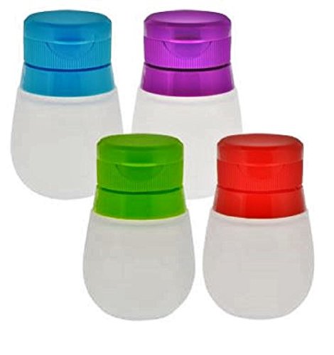 Guffman Small Travel Food Dressing Storage Silicone Bottle Containers, 3 Set