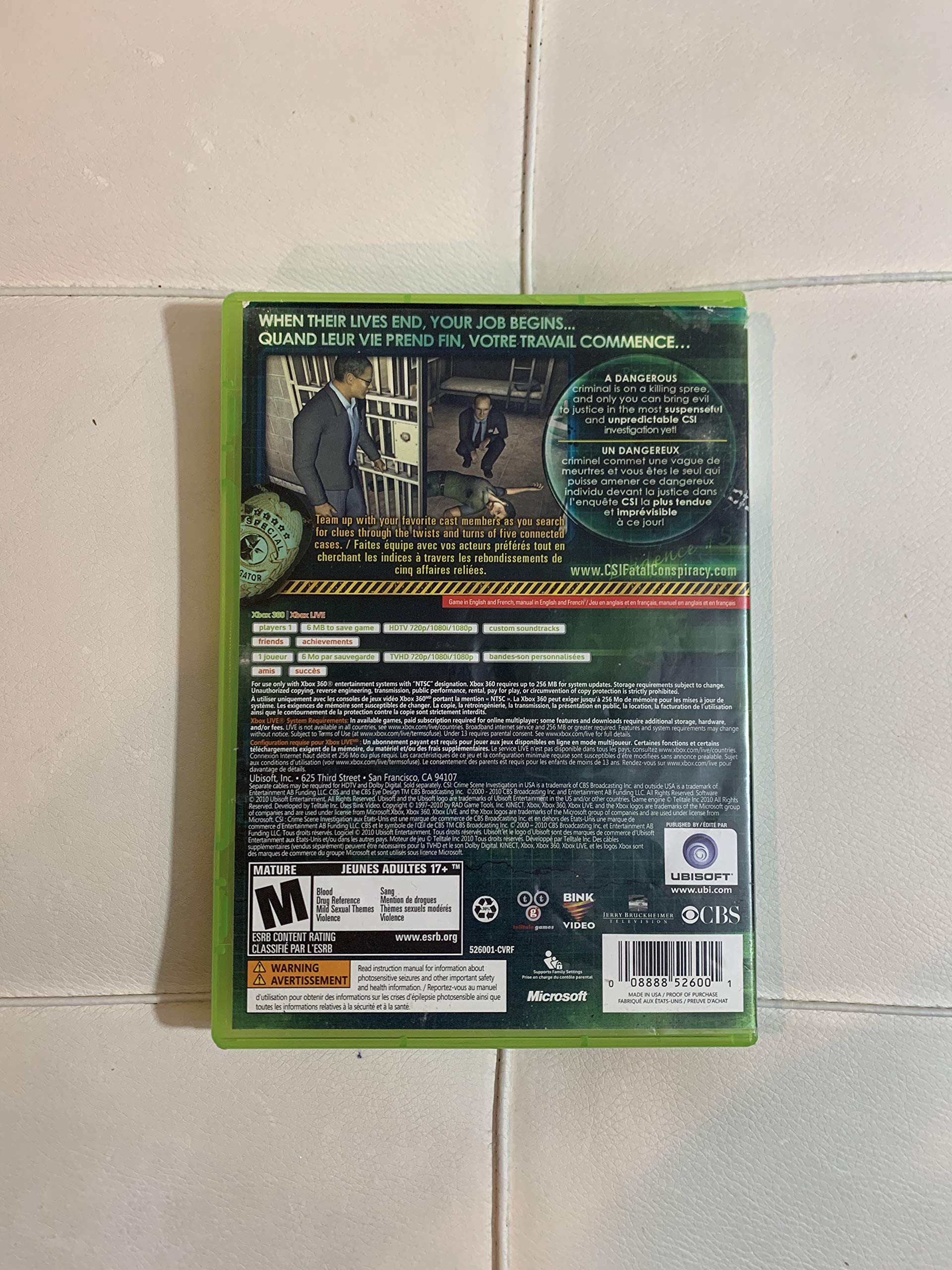CSI: Fatal Conspiracy - Xbox 360