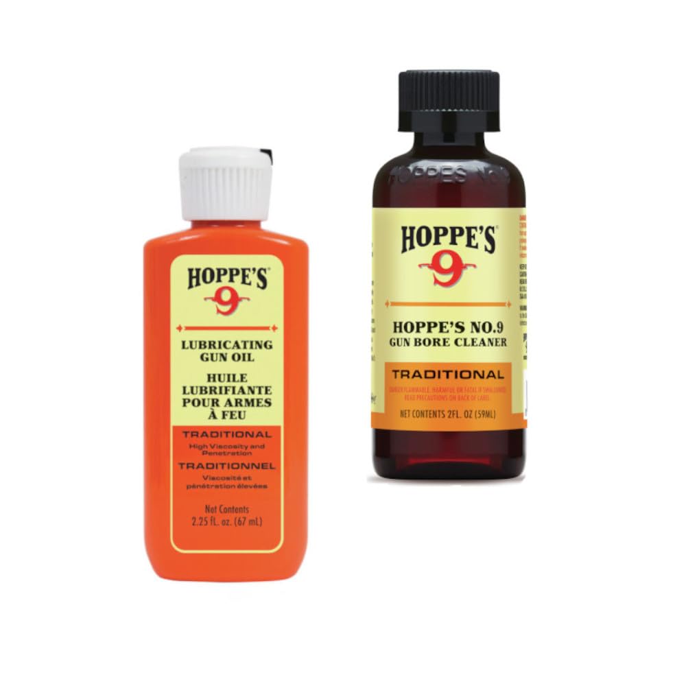 9mm Quality Gun Cleaning Snake, Hoppes No. 9 Bore Cleaner and Lube Oil Also .357.38.380 Caliber