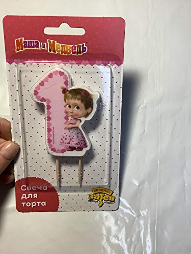 Candle for Cake 1 " Masha and the Bear (3.1inch) Holiday Topper Party Cupcake Baking Dessert Decorations