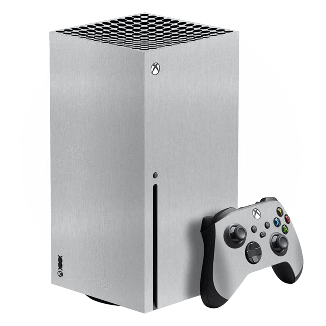 Adventure Games - Silver, Brushed Aluminum - Vinyl Console Skin Decal Sticker + 2 Controller Skins Set - Compatible with Xbox SERIES X