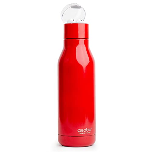 Asobu Earphone H2 Audio Insulated Water bottle Stainless Steel 20 Ounce (Red)