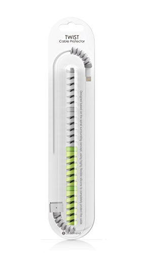 Leadtrend Charger Cable Saver Protector - Snug Fit for All Cell Phones, Computers, and Chargers. Compatible with All Apple & Android Wires - Easy Use Protect Your Investment. ((Grey/Green)