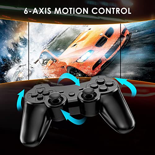Boowen Wireless Controller for PS3, Upgraded Gaming Controller, 6-Axis High Performance Motion Sense Double Shock 360° Analog Joysticks Remote, Compatible with Sony PlayStation 3
