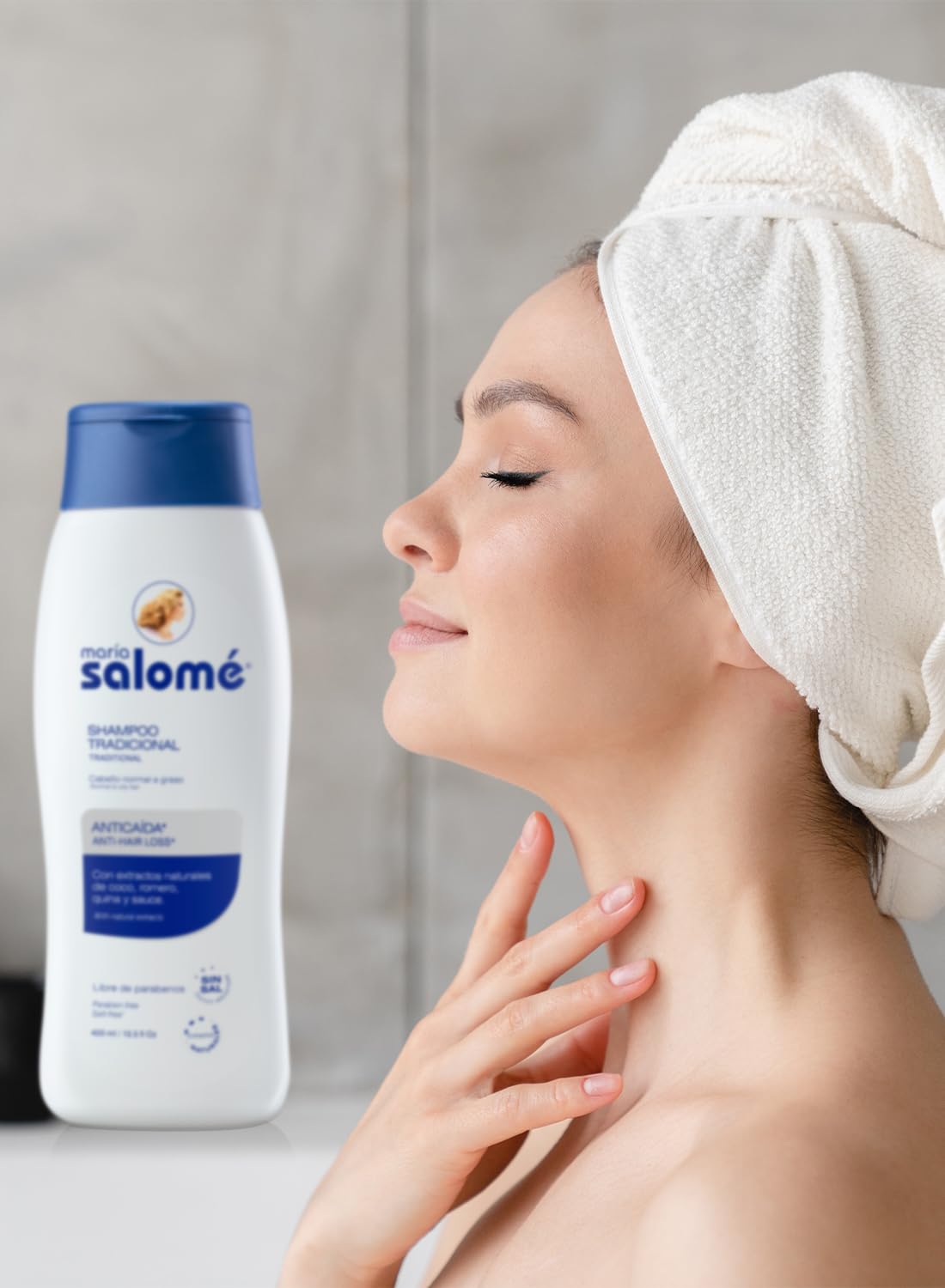 Shampoo Maria Salomé 400ml - Anticaída y estimula el Crecimiento. Sin Sal, Sin Parabenos