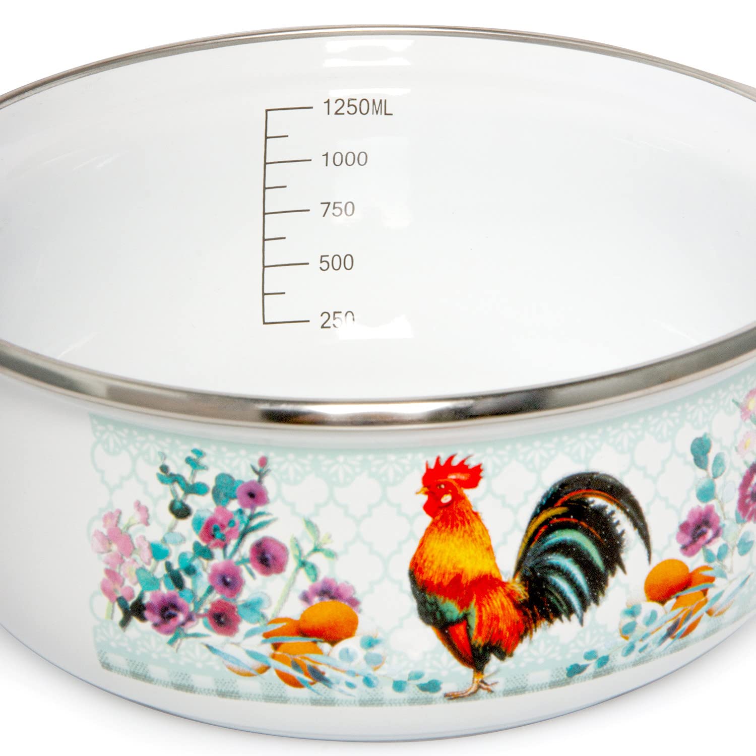 Enamel Aluminum Saucepan Butter Warmer Milk Boiling Melting Pot Enamel Saucepan 1.45 Qt (1.4 L) Cookware Soup Pot (Apples)
