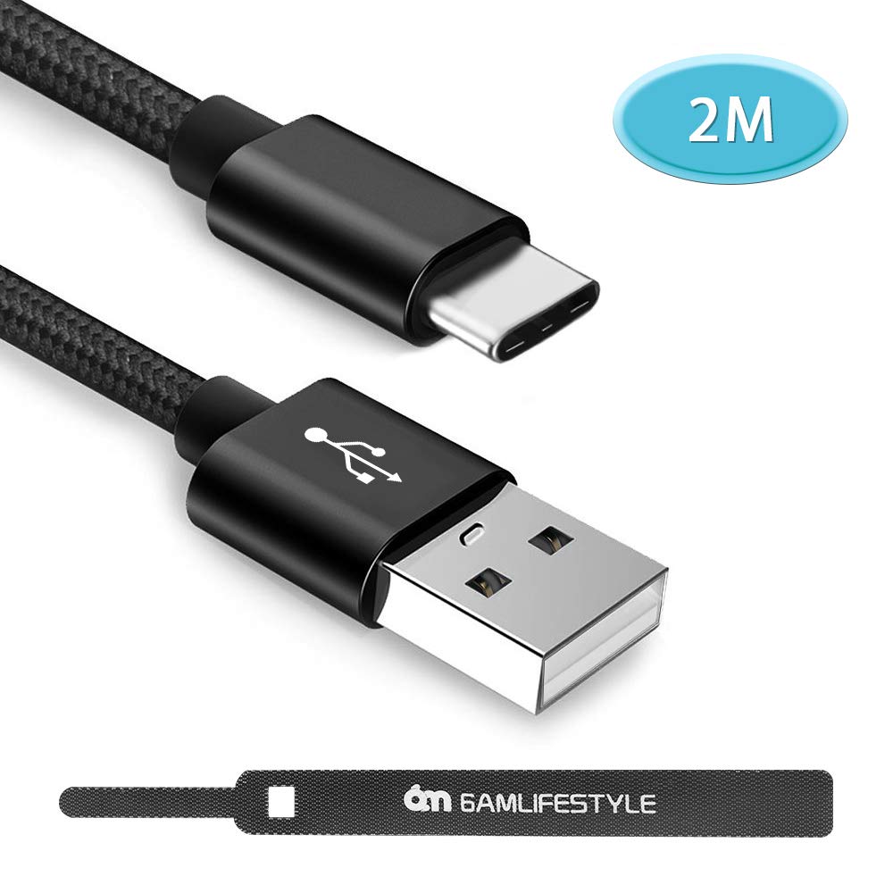 6amLifestyle Charger Cable for Nintendo Switch and Switch Lite, 6.6FT Nylon Braided Fast Charging USB Type C Charging Cable Compatible with Nintendo Switch/Lite, PS5, Xbox Series X Controller