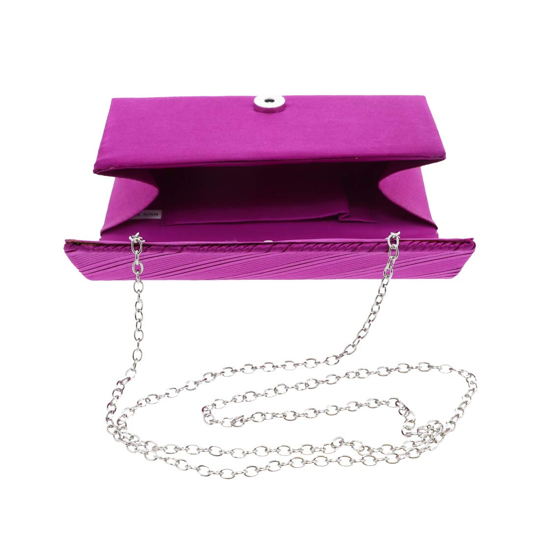 7.5 inch Wide Satin Evening Cocktail Bag for Women - Purple