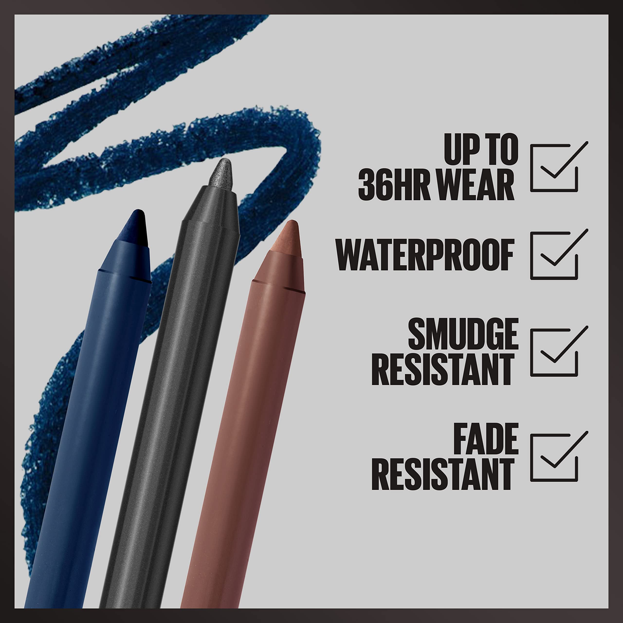Maybelline TattooStudio Long-Lasting Sharpenable Eyeliner Pencil, Glide on Smooth Gel Pigments with 36 Hour Wear, Waterproof, Sparkling Silver, 1 Count