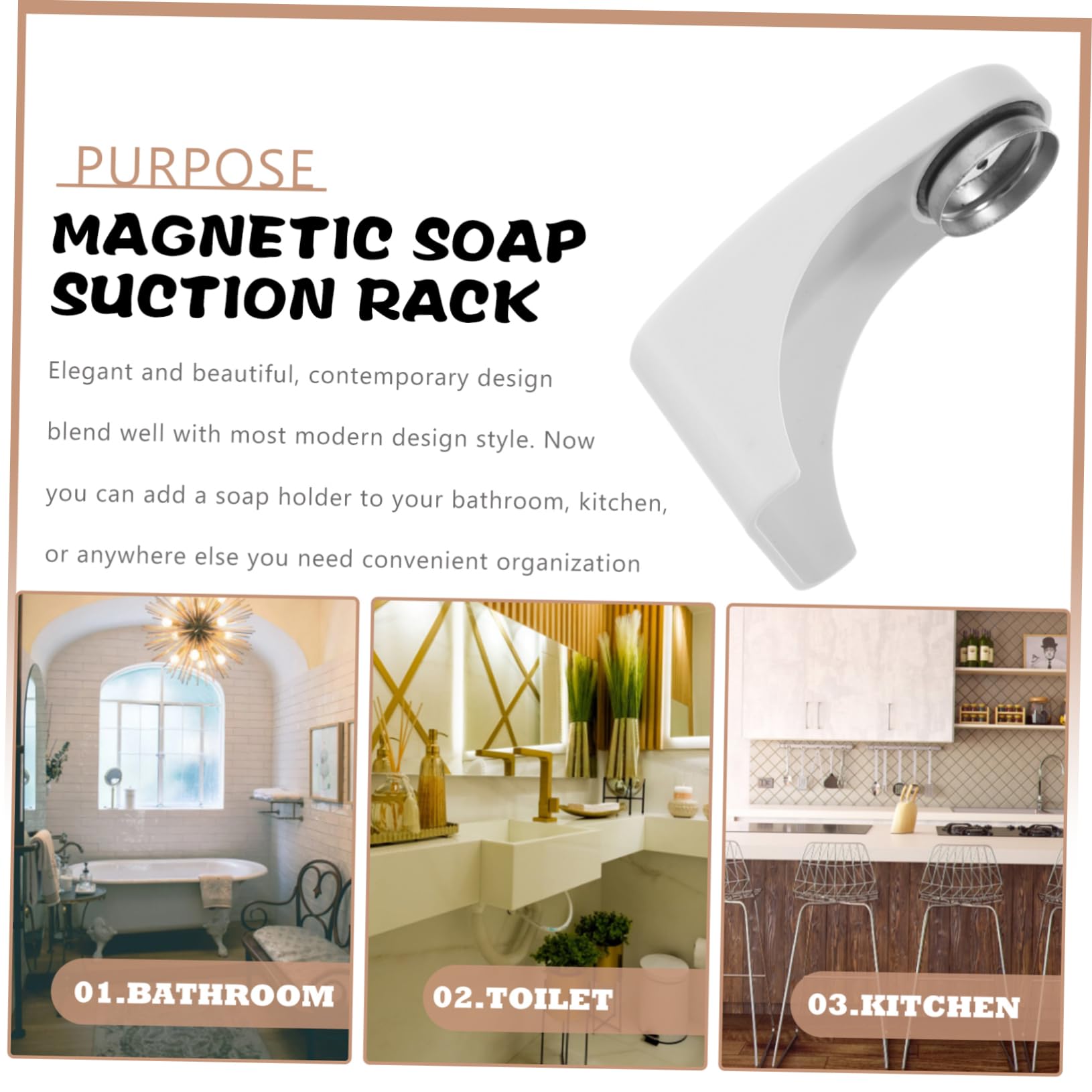 Alipis 2Pcs Magnetic soap Holder Wall Mounted soap Rack soap Holder for Shower Wall Hand soap Container Bath soap Liquid soap draining Holder Hand soap Dispenser abs Tray Storage White