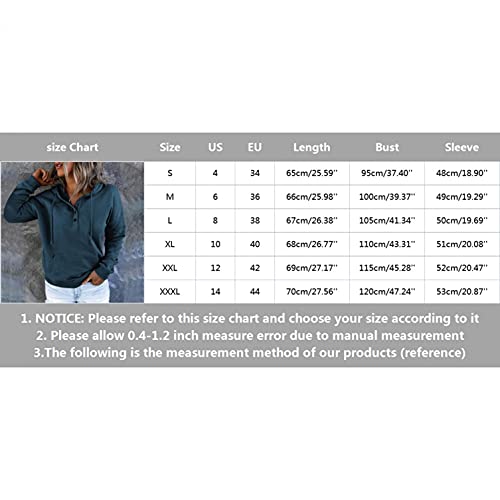 Baralonly Hoodies for Women, Womens Button Down Pullover Shirts Casual Long Sleeve Drawstring Sweatshirts Tops with Pocket