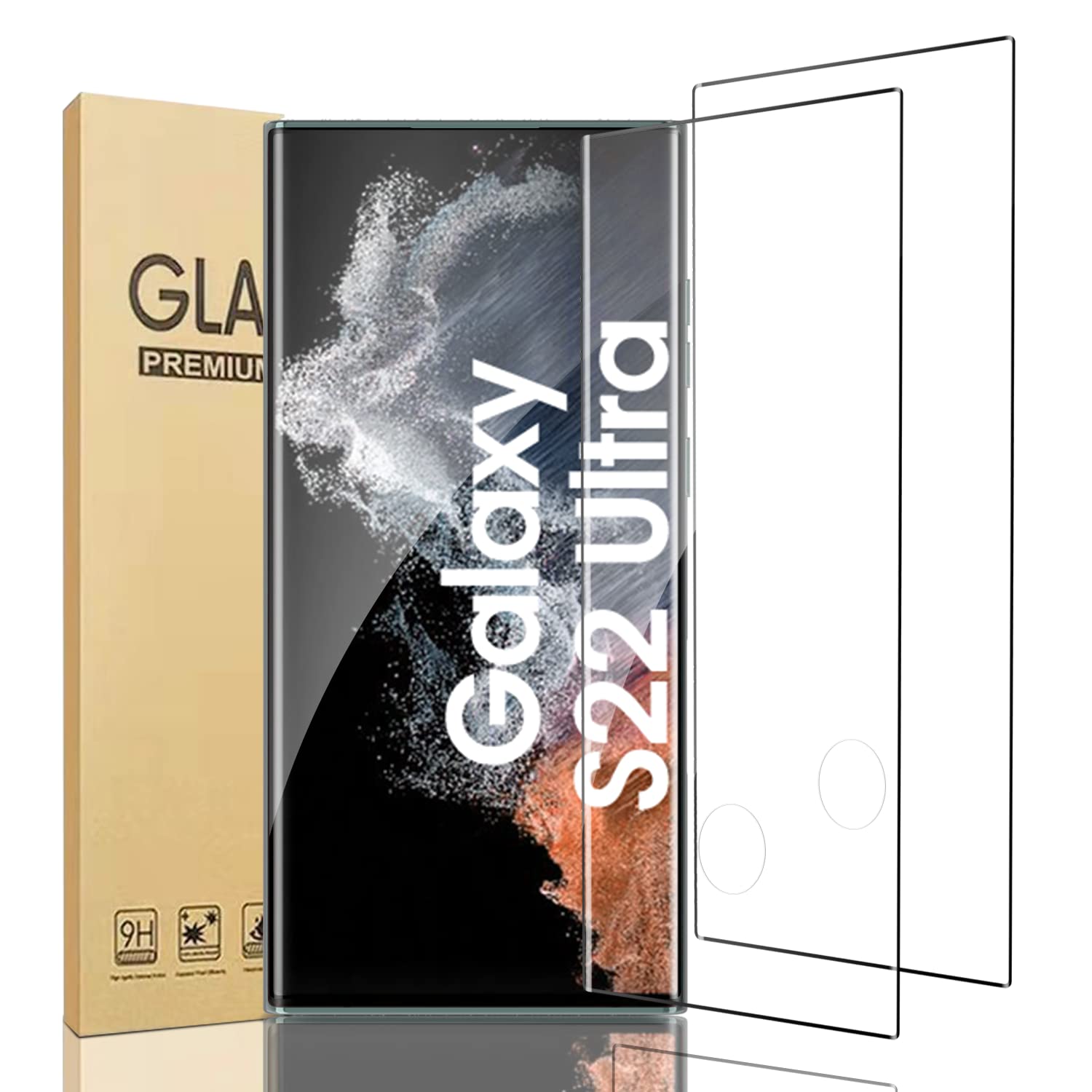 Cbus Wireless [2-Pack] Glass Screen Protector for Samsung Galaxy S22 Ultra