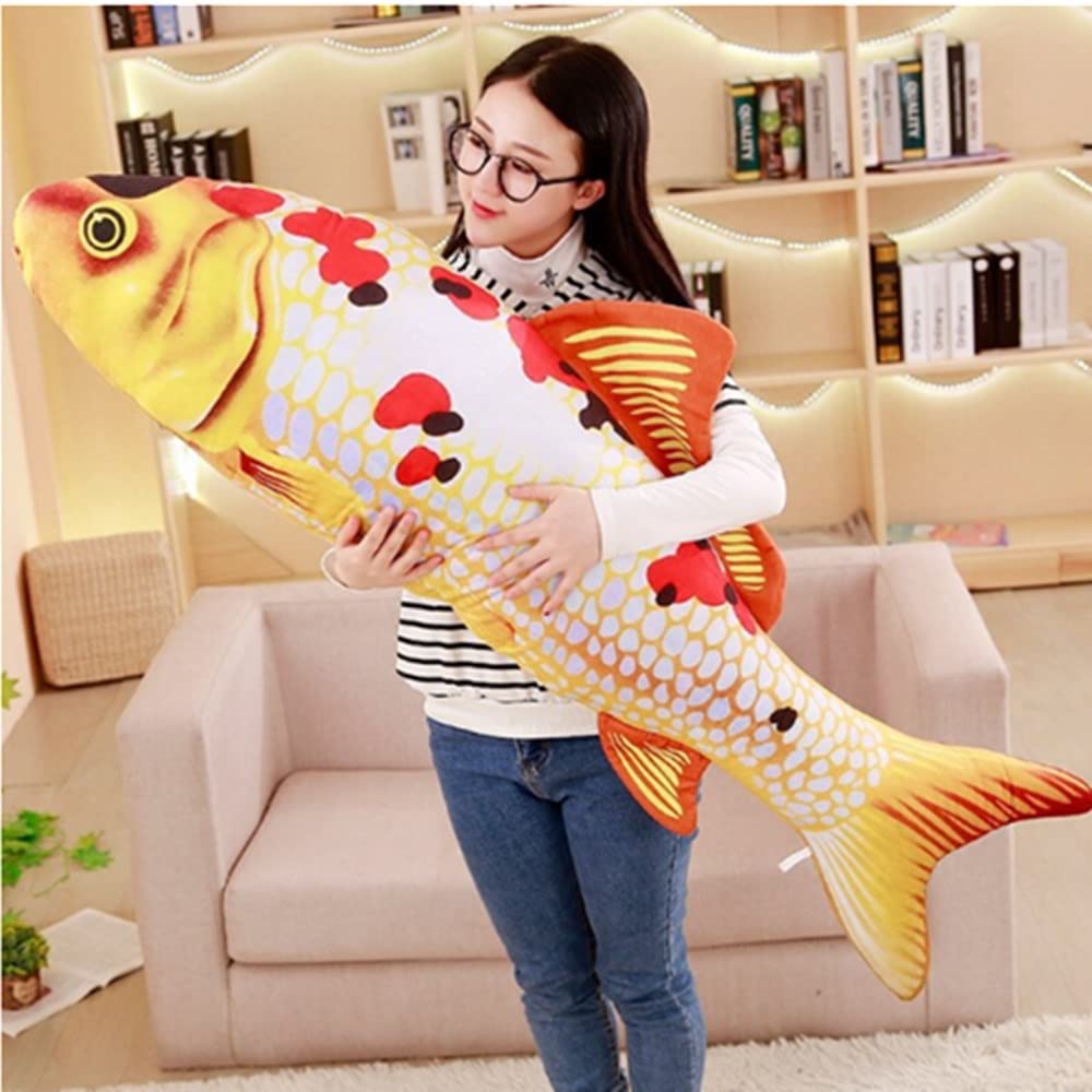 OUKEYI Soft Fish Cushion Pillow,35inch/ 90cm Carp Plush Pillow Stuffed Toy Throw Pillow for Home Decoration Gift Stuffed Animal Toy