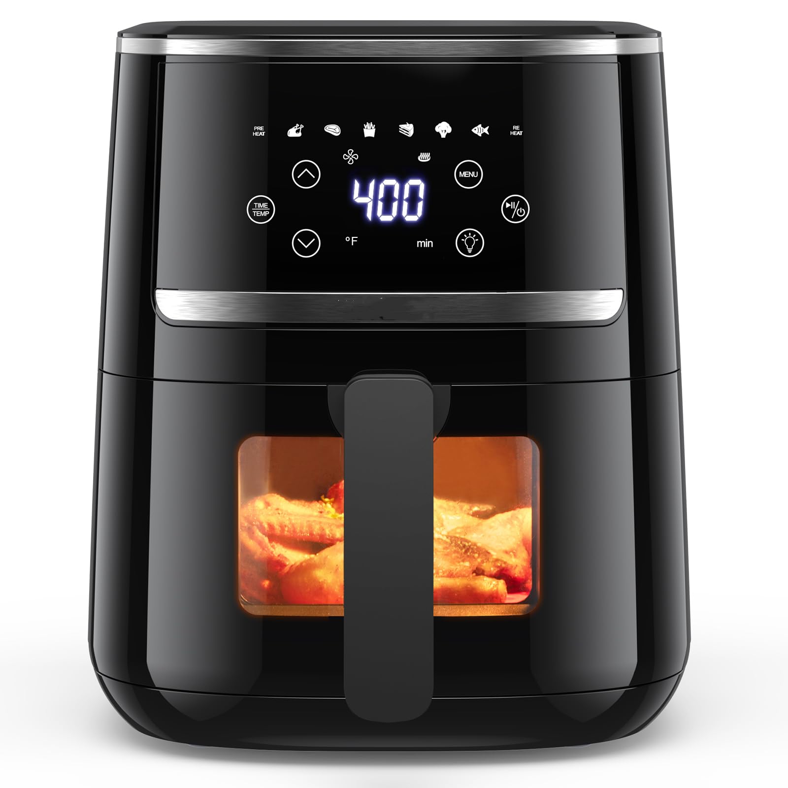 Adoolla 5.0 Qt Air Fryer Oven, Nonstick Cooker with Recipes, Oil Free, Electric Hot Air Fryer, Black