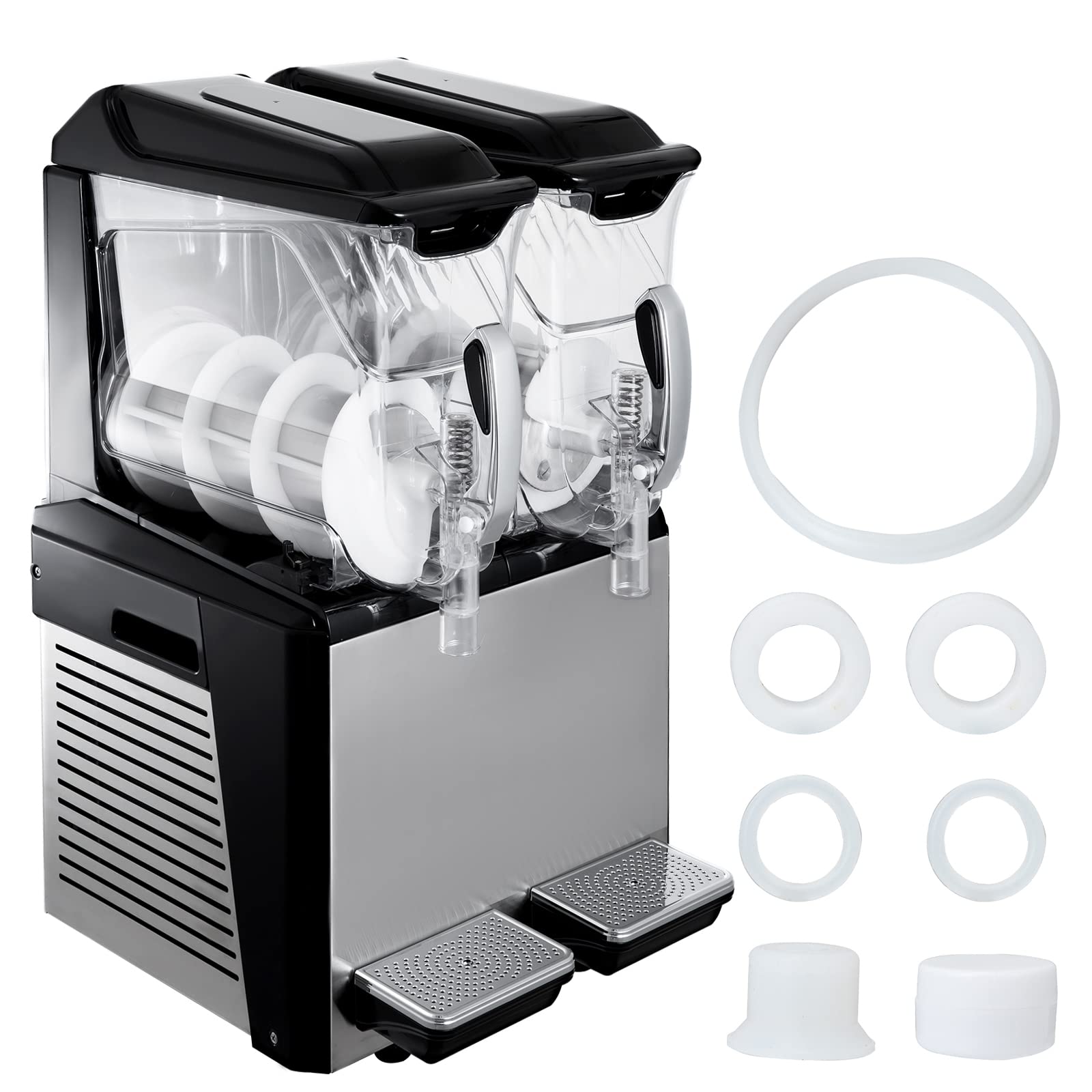 VEVOR Frozen Drink Machine, 10LX2 Tanks Commercial Slushy Machine, 900W Slush Drink Maker, Perfect for Restaurants Cafes Bars