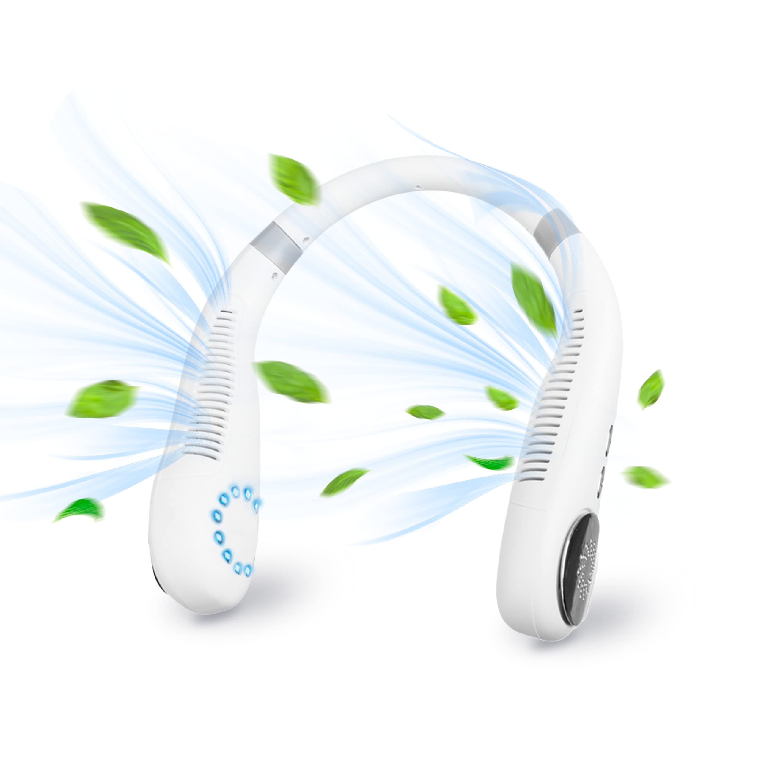 Neck Fan, Bladeless Neck Fan, Portable Fan Rechargeable, Personal Fan, Hands Free 3 Speeds 4000mAh USB, Adjustable Hanging Neck Fan, Training, Travel, Office, Outdoor Wearable Neck Fan For Women & Men