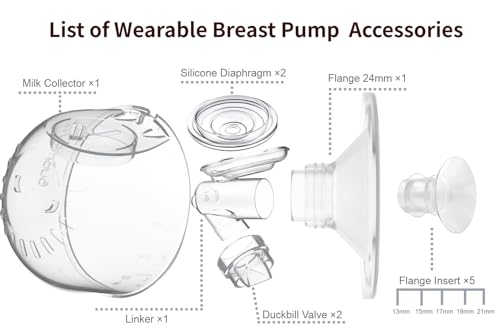 6pc Upgrade Duckbill Valve and 4pc Silicone Diaphragm Compatible with Momcozy S12 Pro/S9 Pro Hands-Free Breast Pump Wearable,Breast Pump Replacement Accessories,for Momcozy/TSRETE Breastpump Parts