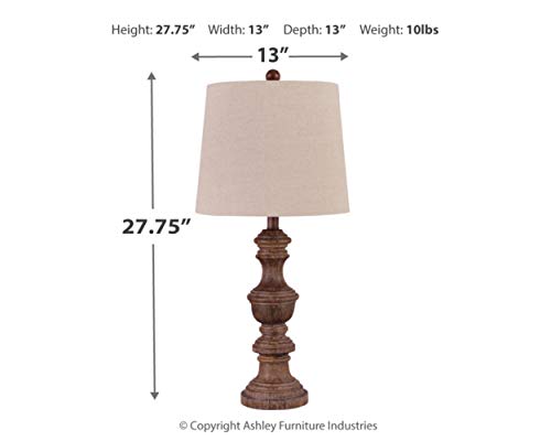 Signature Design by Ashley Magaly Cottage 27.65" Table Lamp, 2 Count Lamps, Brown