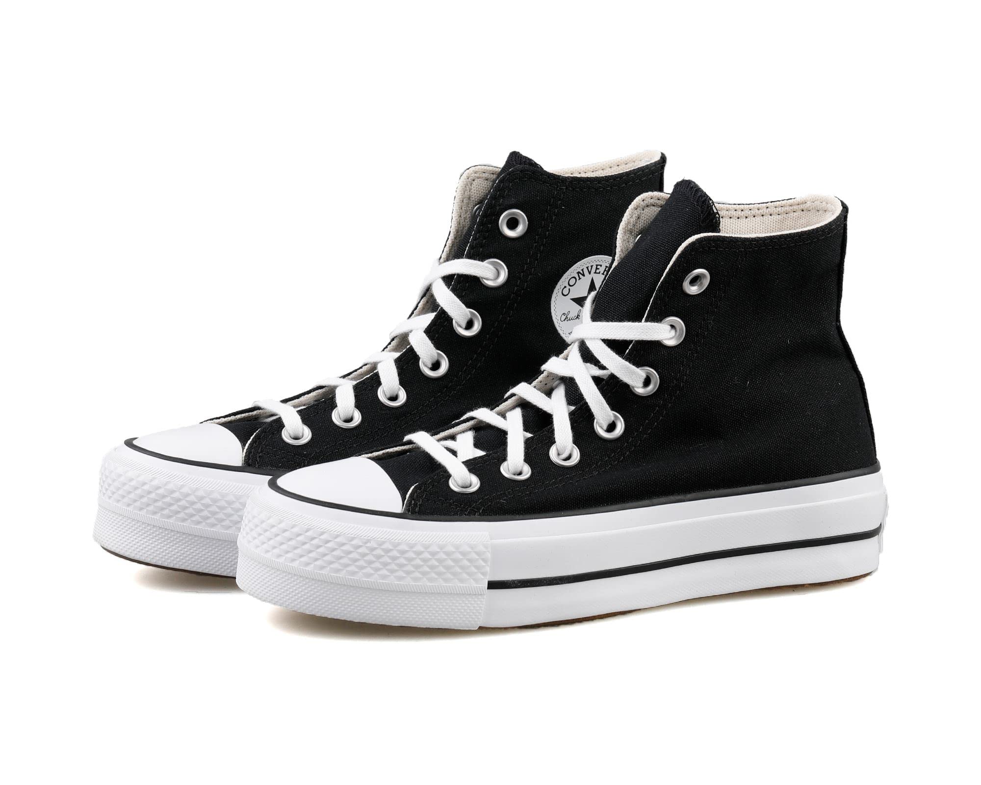 Converse Women's Chuck Taylor All Star Lift High Top Sneakers, Black/White/White, 8.5 Medium US