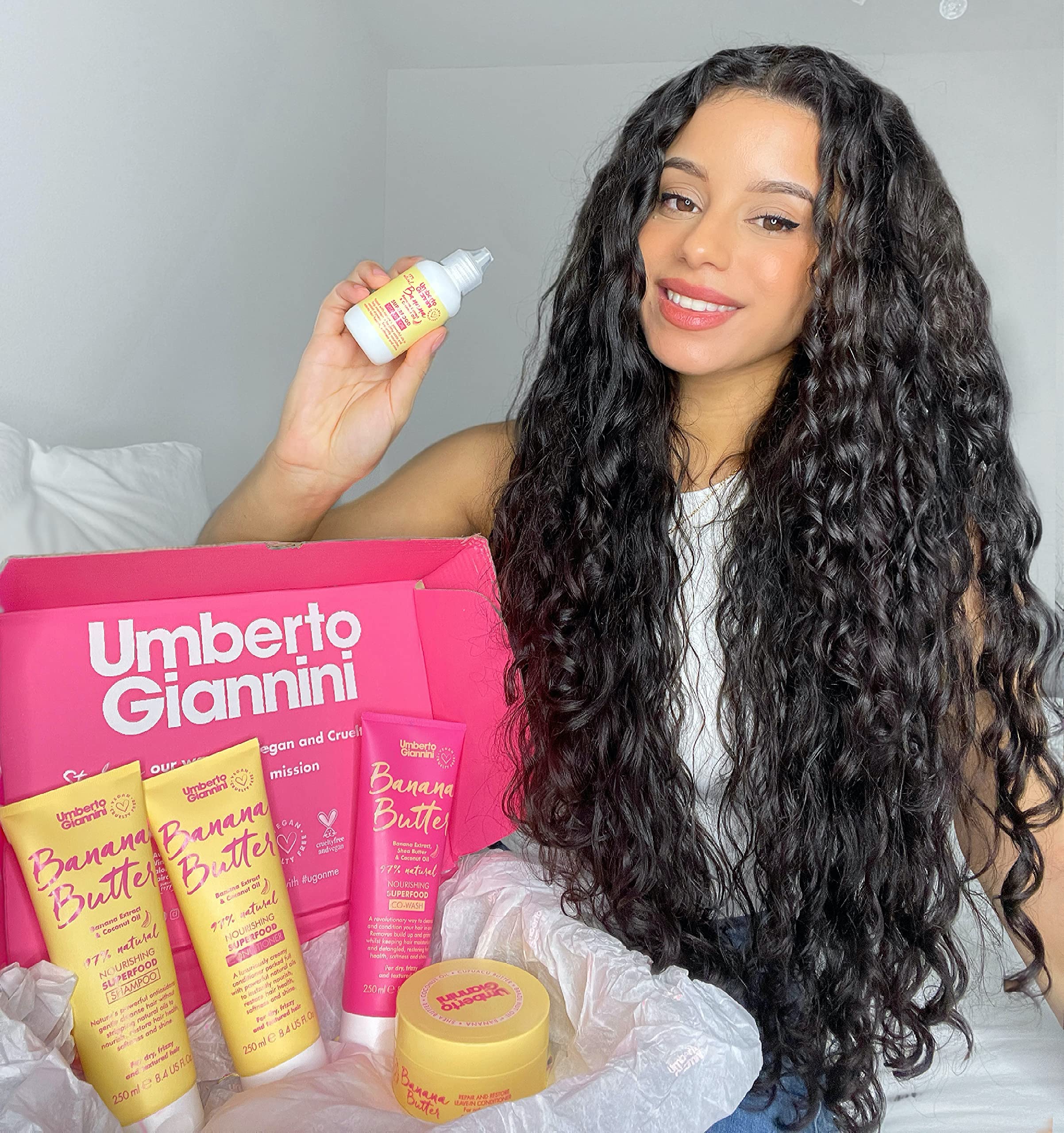 Umberto Giannini Coily Banana Butter Repair + Restore Leave-in Conditioner Vegan Cruelty Free 97% Natural