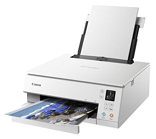 Canon TS6320 All-in-One Wireless Color Printer with Copier, Scanner and Mobile Printing, White, Works with Alexa