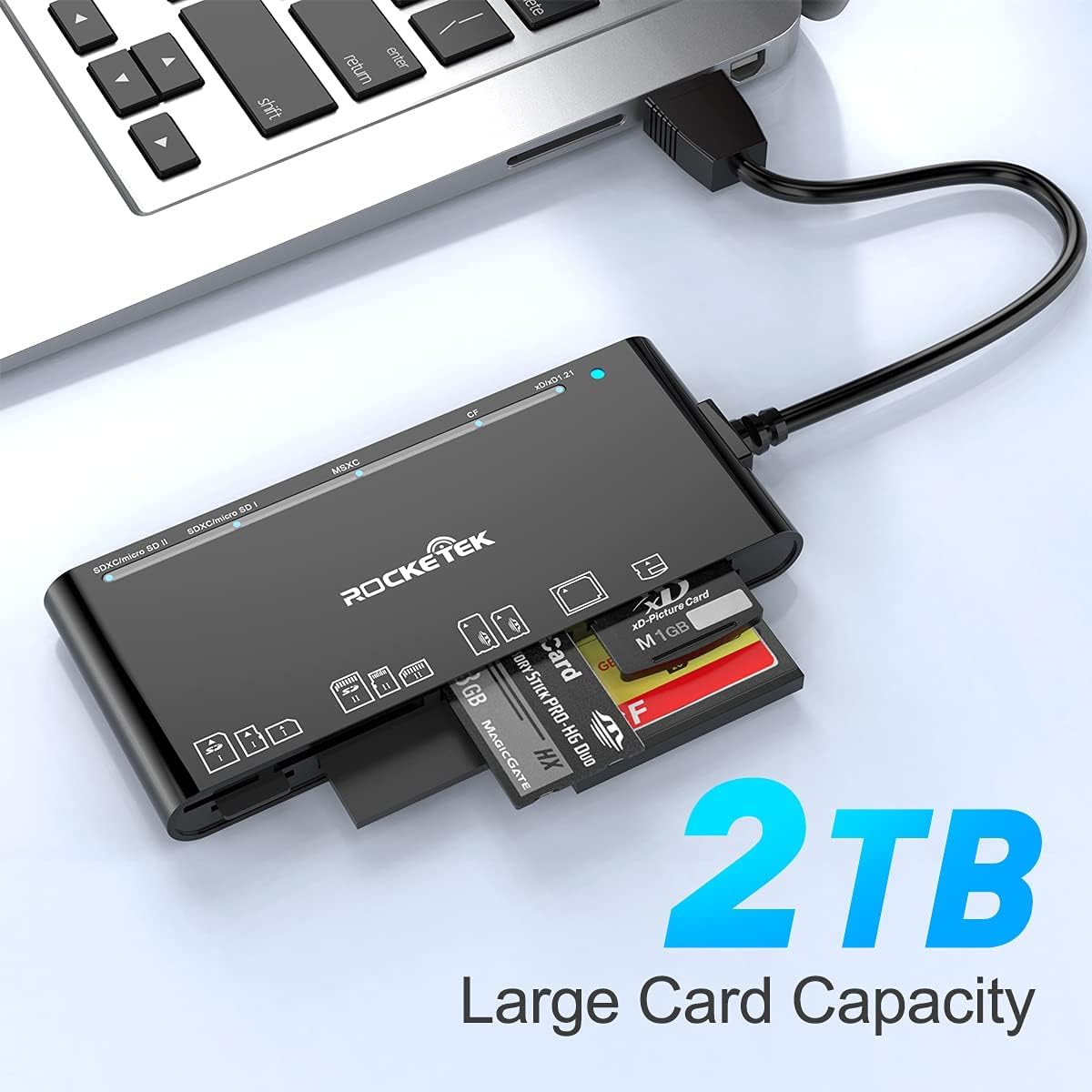 USB 3.0 SD Card Reader, 7-in-1 Multi Memory Card Reader for SD SDXC SDHC Micro SD CF MS MMC Camera Memory Card XD Card Reader, Plug and Play Simultaneously Read/Writer(5Gbps) for Mac OS, Windows