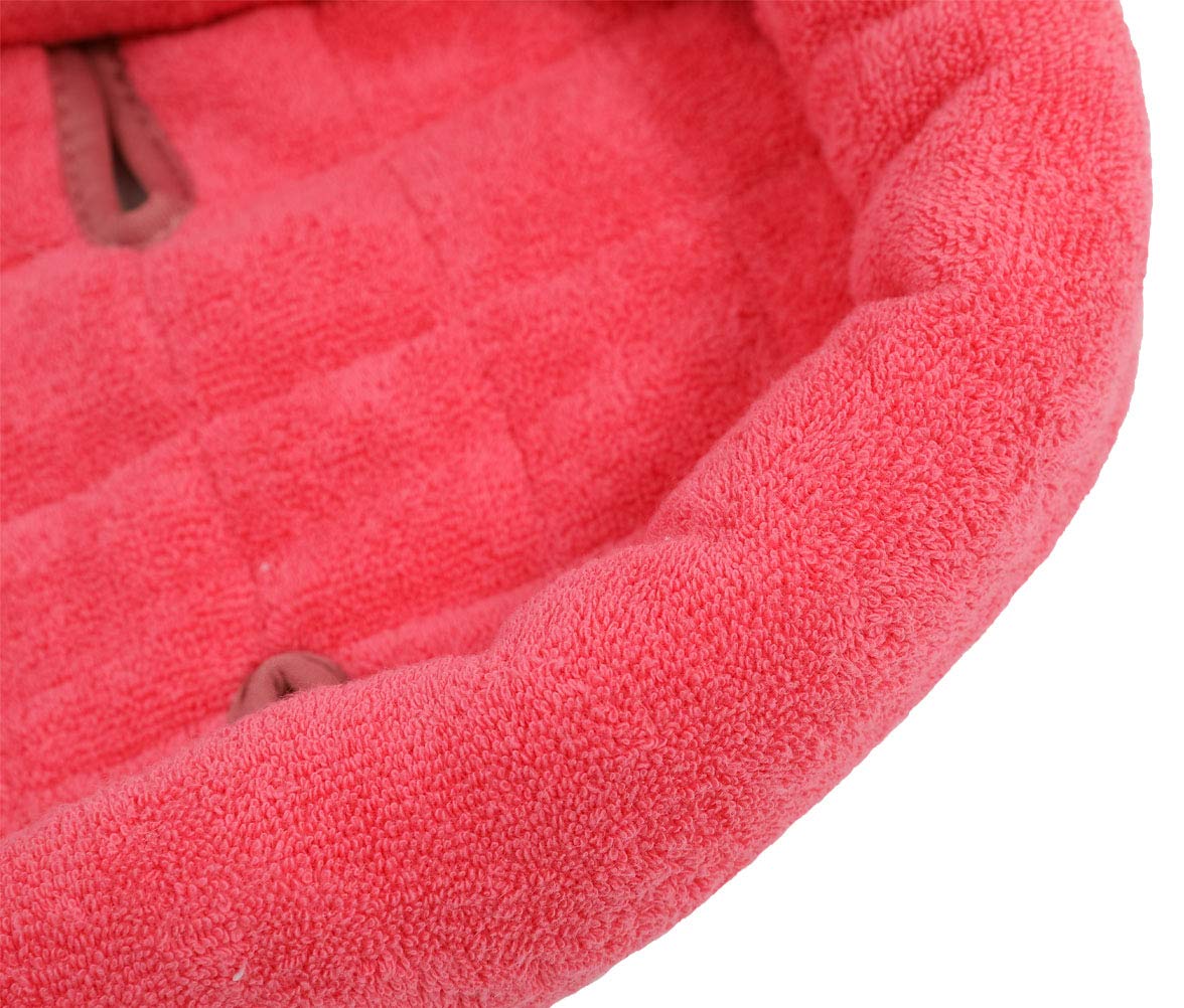 Long-Ci 2-in-1 Baby Insert Cushion Pad with Head Neck Body Support Pillow in Plush Terry for Newborn (Red Beige)