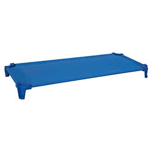 Wood Designs Stackable Daycare Cots for Kids, 52", Blue, Ready-to-Assemble, with Cot Sheets, 87820 [Set of 6]