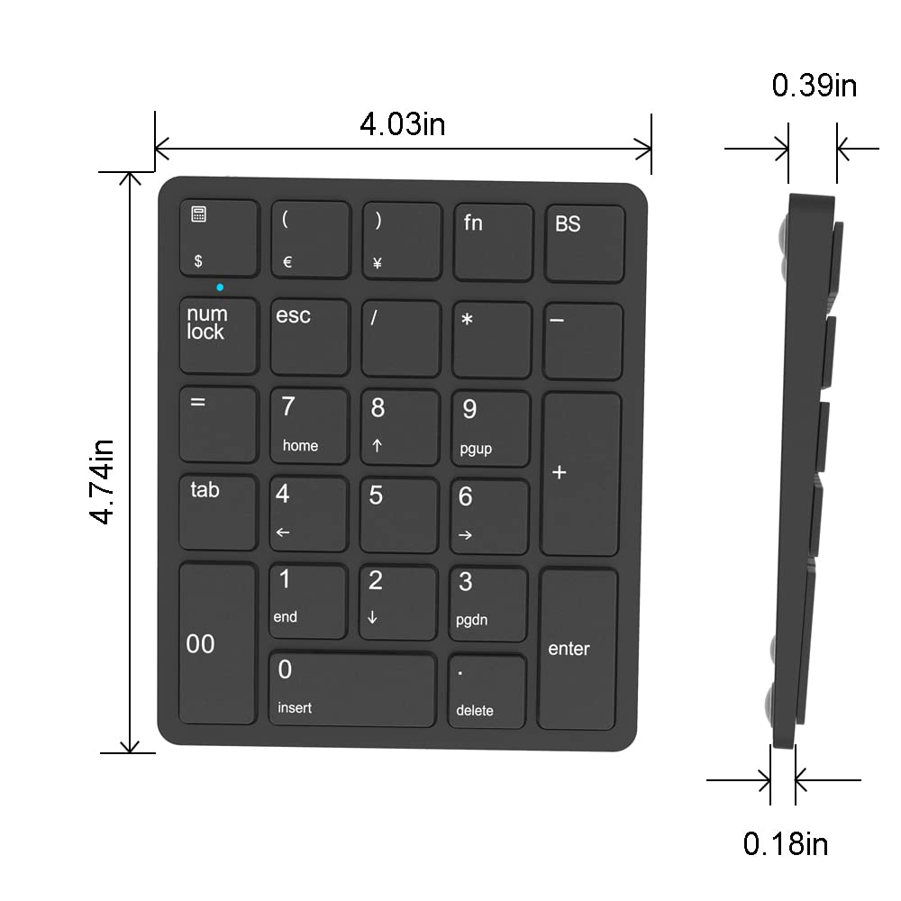 Astargo Stratosphere Wired Number Pad for Laptop - Slim USB Numeric Keypad with 3.9ft Cable, Plug and Play 26 Keys - Keyboard Numpad Compatible with Windows PC - Perfect Add On 10 Key USB Keypad