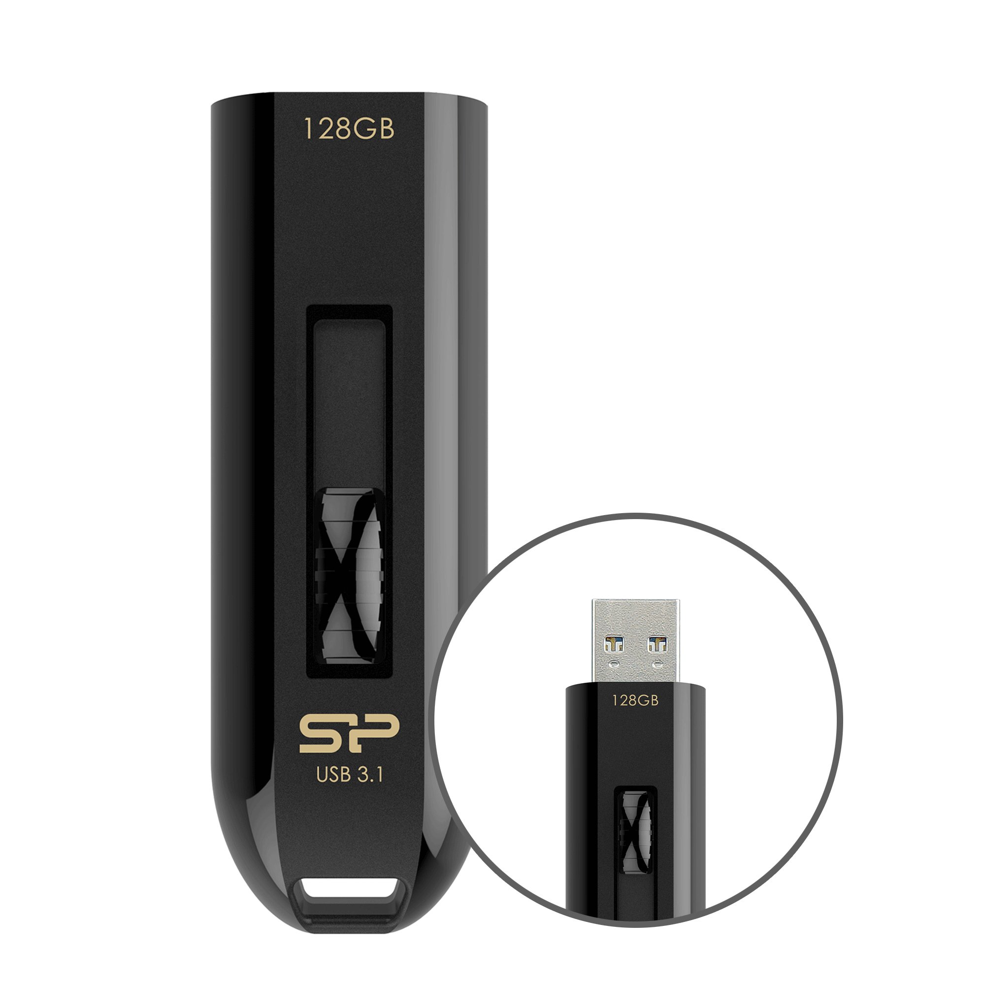 Silicon Power 128GB Entry Level USB 3.0 Flash Drive B21 Thumb Drives Bulk Jump Drive Zip Drive Memory Stick Capless Design Black (SP128GBUF3B21VSK)