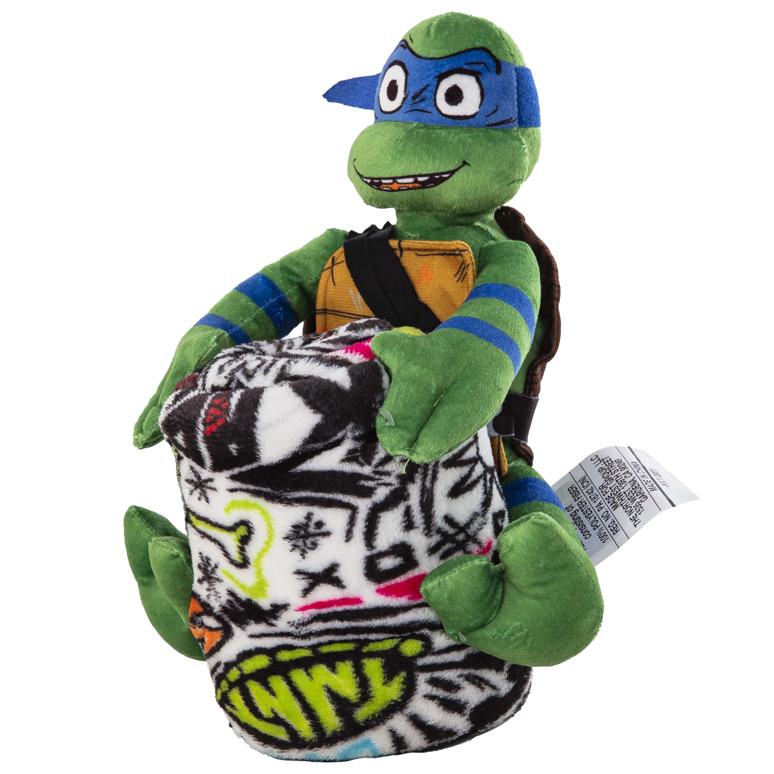 Northwest Teenage Mutant Ninja Turtles Character Hugger Pillow & Silk Touch Throw Blanket Set, 40" x 50", Sketched Out