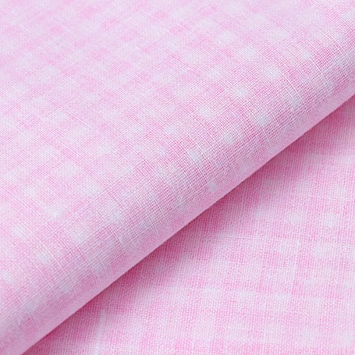 ULTNICE 7pcs Squares Bundle Floral Cotton Craft Fabric for Patchwork DIY Sewing Scrapbooking Quilting (Pink)