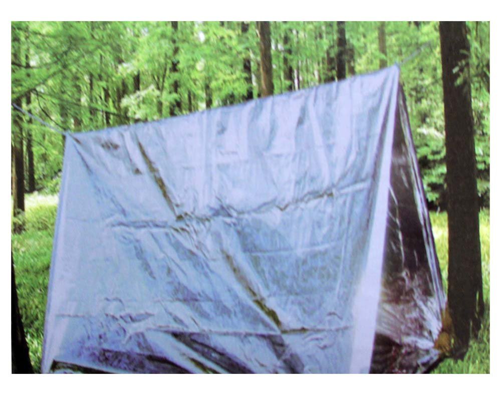 ADROIT Silver Mylar Emergency Sleeping Tent | 3 x 8 ft (91.4 cm x 243.8 cm) | Lightweight & Compact | High Visibility & Insulating | Waterproof | Ideal for Camping, Hiking, Emergencies