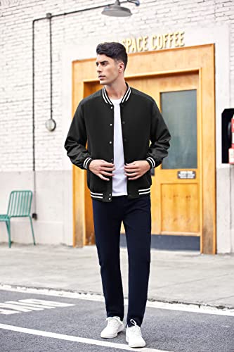 COOFANDY Mens Fashion Varsity Jackets Casual Leather Sleeves College Baseball Bomber Jacket Streetwear