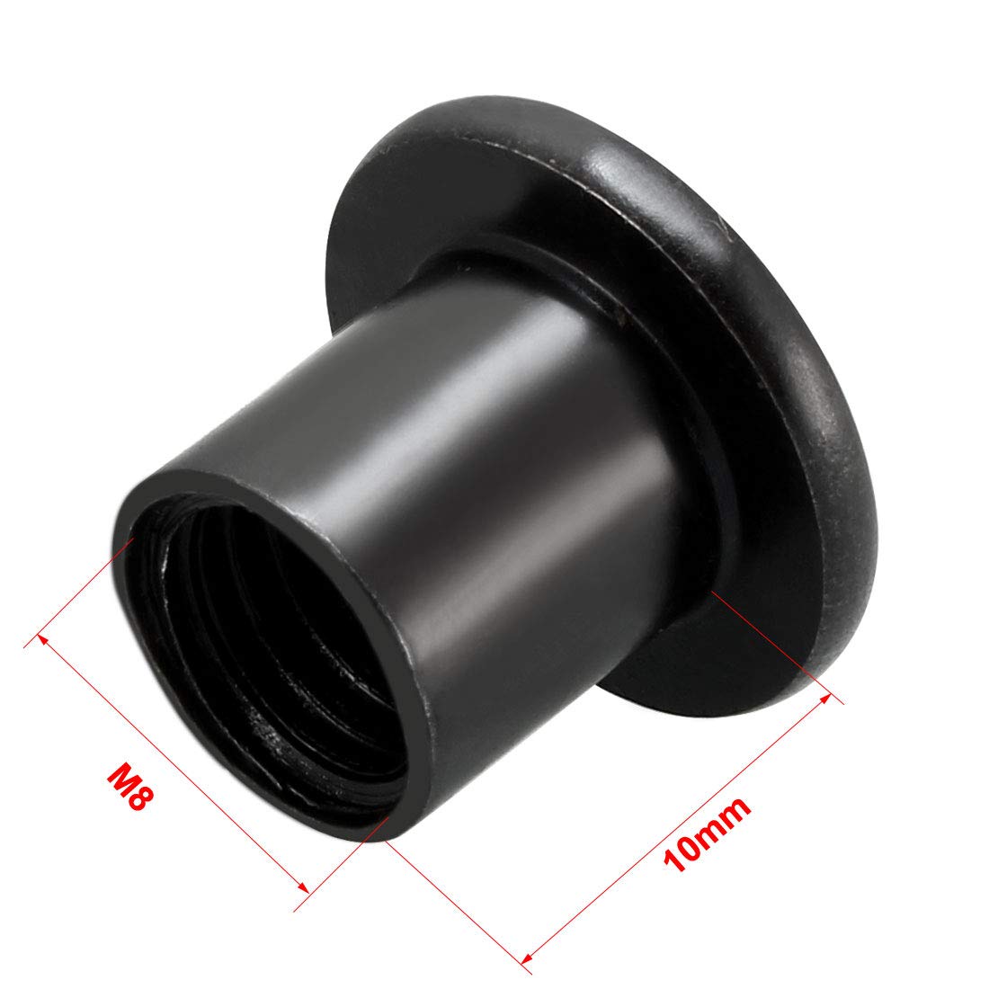 uxcell M8x10mm Hex Socket Head Insert Nut Screw Post Sleeve Nut for Furniture 30pcs