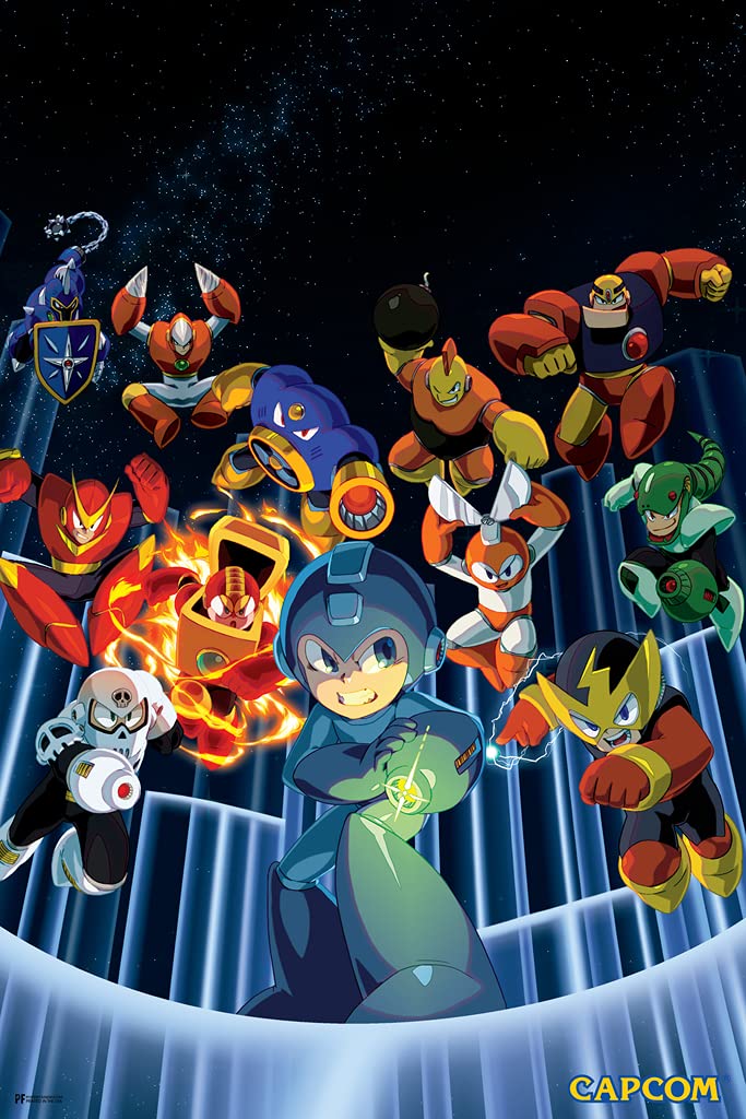 Poster Foundry Mega Man Legacy Collection Video Game Video Gamer Classic Retro Vintage 90s Gaming MegaMan Capcom Legacy Collection Megaman 11 Mega Man X Dr Wily Thick Paper Print Wall Art 8x12