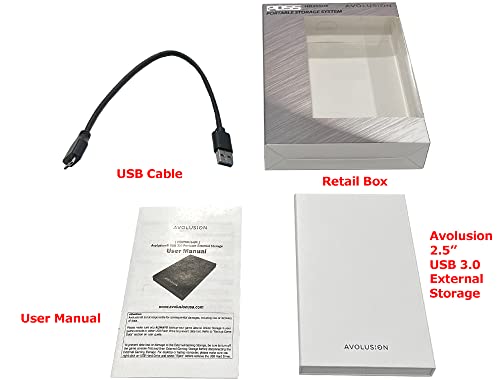 Avolusion HD250U3-WH 1TB USB 3.0 Portable External Gaming Hard Drive (for Xbox Series X|S, Pre-Formatted) - 2 Year Warranty
