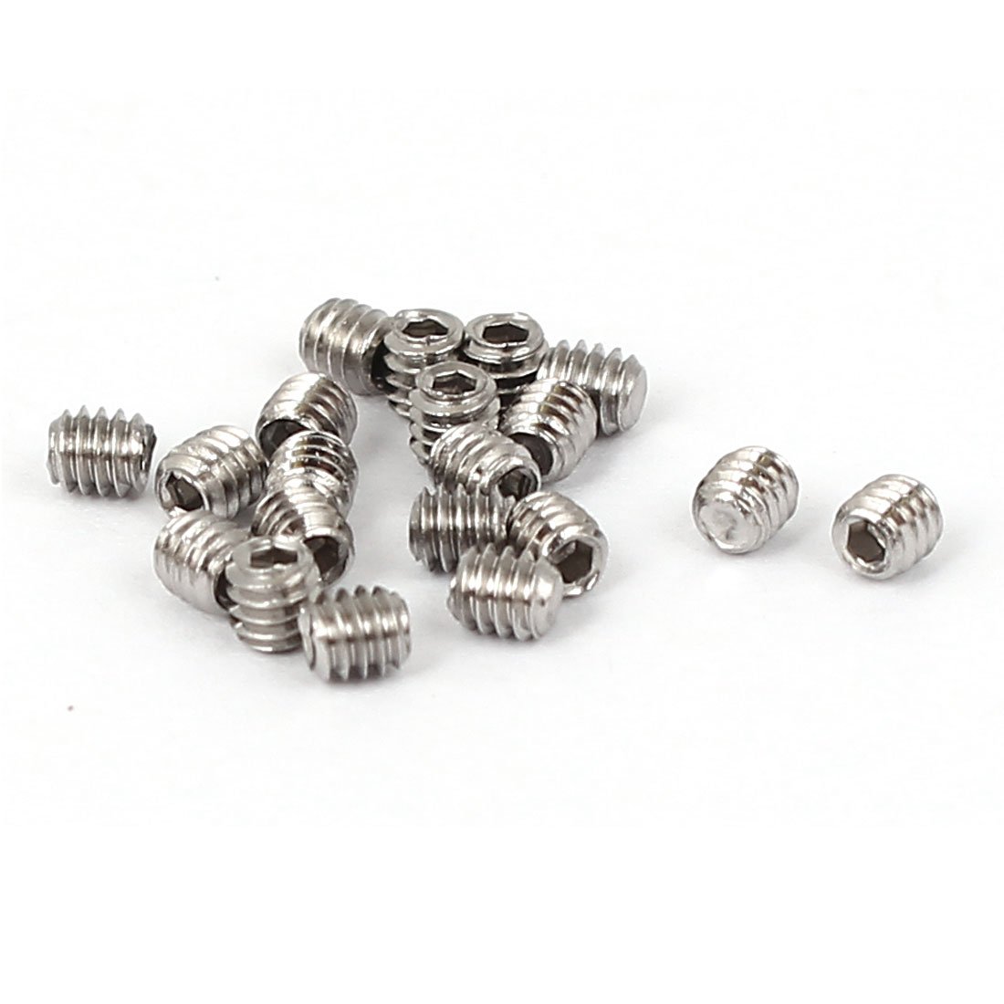 uxcell a16022300ux0219 M2x2mm Cup Point Hex Socket Grub Set Screws for Gear (Pack of 20)