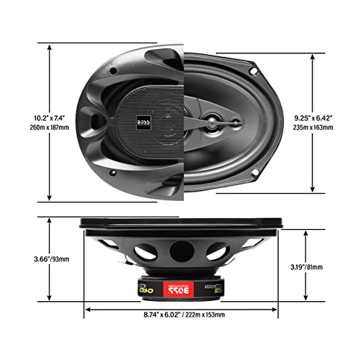 BOSS Audio Systems CH6940B Chaos Series 6 x 9 Inch Car Stereo Door Speakers - 500 Watts Max, 4 Way, Full Range Audio, Tweeters, Coaxial, Sold in Pairs…