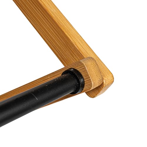 Household Essentials Bamboo Adjustable Folding Clothes Drying Rack, Upscale Laundry Rack with 20 Coated Metal Dowels