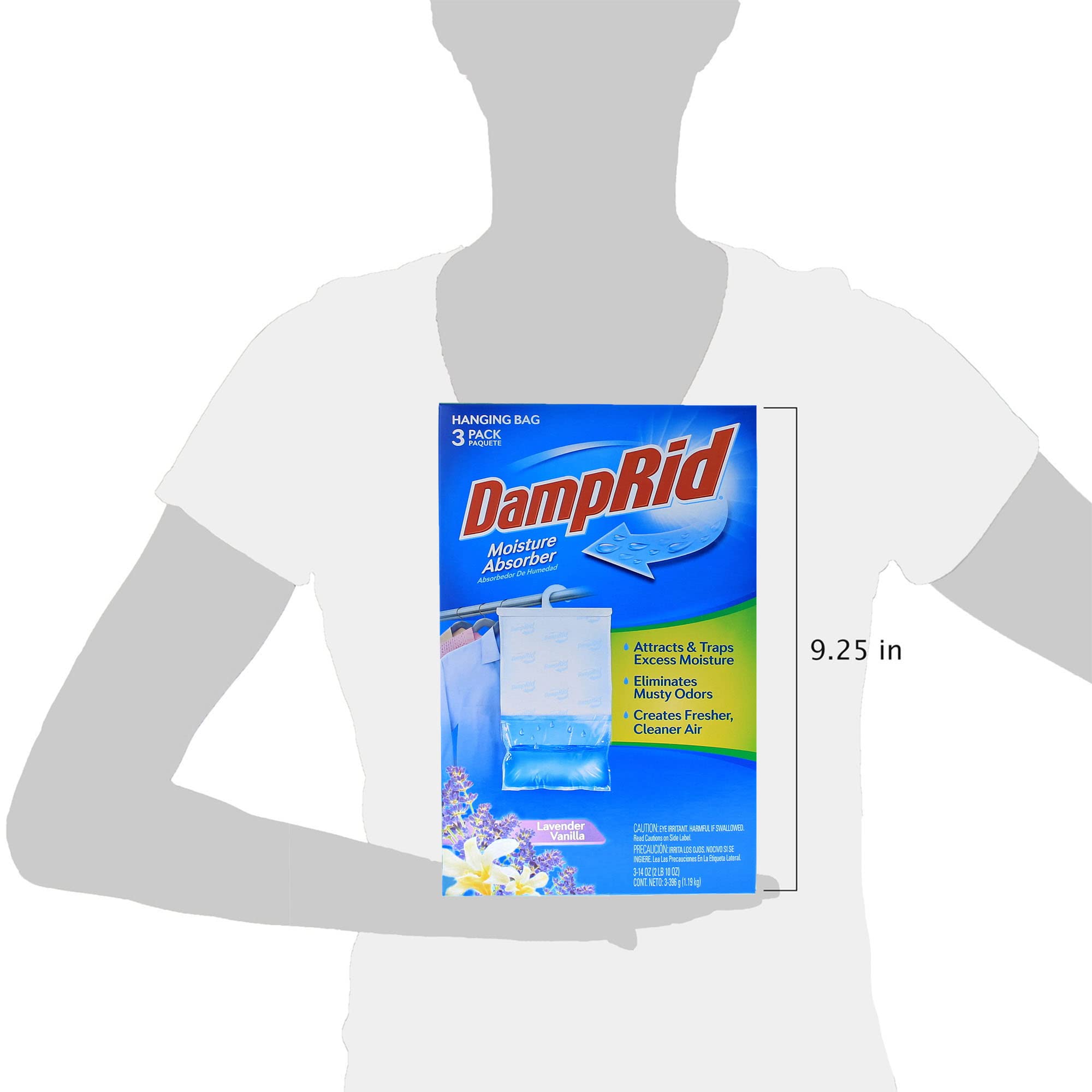 DampRid Lavender Vanilla Hanging Moisture Absorber, 3 Pack, for Fresher, Cleaner Air in Closets