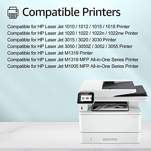 greencycle Toner Cartridge Replacement Compatible for HP 12A Q2612A (Black) Laserjet 1010 1012 1018 1020 1022 1022N 3015 3030 3052 3055 M1005 M1319F Printer (Black, 2-Pack)
