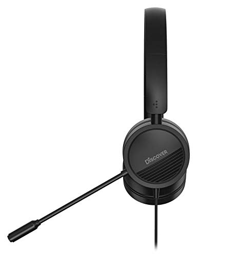 Discover D312U Dual Speaker Headset with USB and 3.5mm Connection- Compatible with Computer Apps Like Microsoft Teams, Zoom, RingCentral, Cisco, Avaya and Cell Phones with a 3.5mm Port