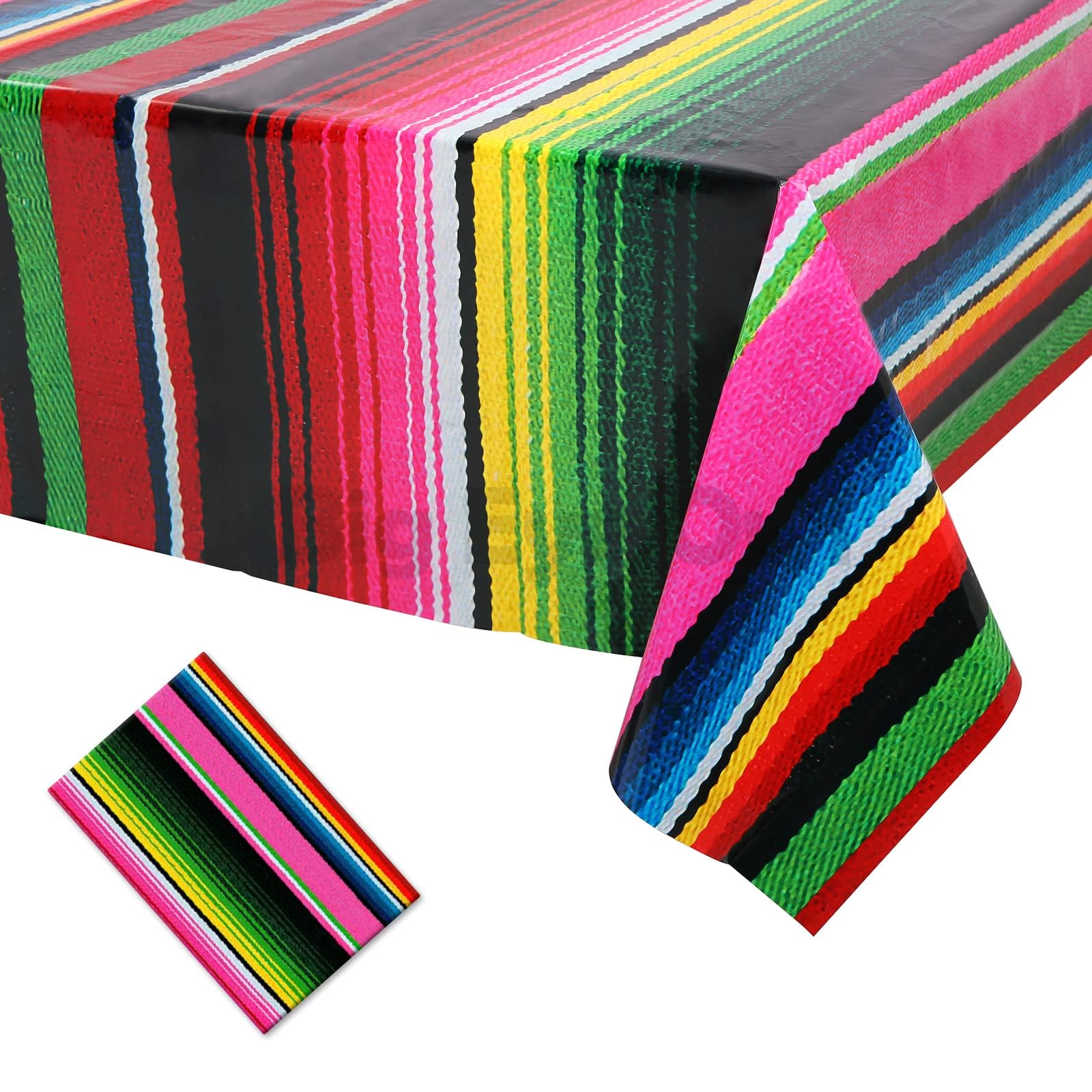 Mexican Fiesta Tablecloth Birthday Party Decorations Plastic Tablecover Mexico Disposable Table Cover Cinco De Mayo Themed Party Supplies Rectangle 54 * 108 Inch