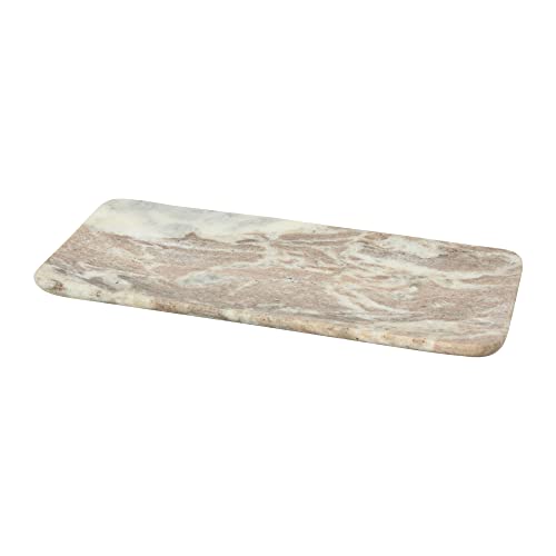 Bloomingville Modern Marble Serving, White Cutting Boards, 12" L x 6" W x 1" H, Brown & White